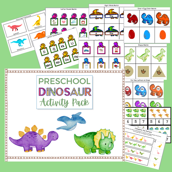 Dinosaur Activity Pack - Kindergarten Ready Shop